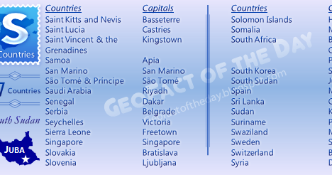 GeoFact of the Day: S Countries