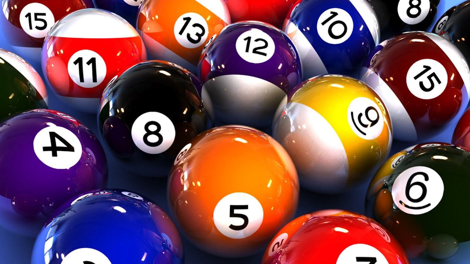 Shining 3D Billiard Balls Desktop Wallpaper - wallpapers galery