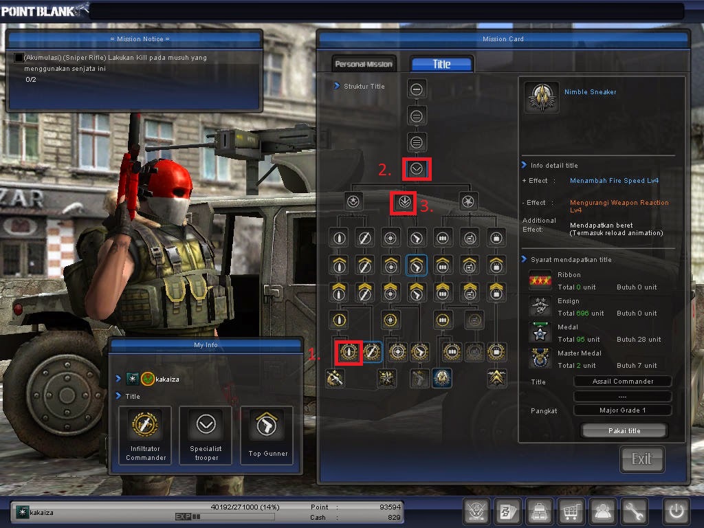 cara menggunakan title sc-2010 di game point blank agar sakit