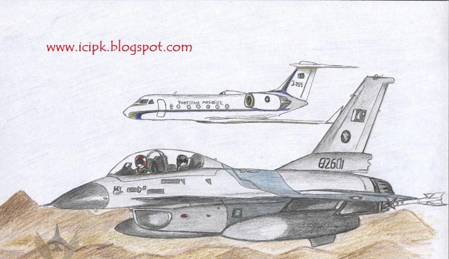 Pakistan Air Force Jet Drawing | http://icipk.blogspot.com