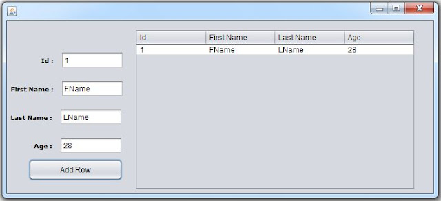 Java How To Add A Row To Jtable From Jtextfields In Java C Javaphp Programming Source Code