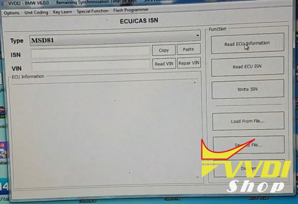 VVDI2 Read BMW E92 MSD81 ISN Code on Bench-OBD365.com