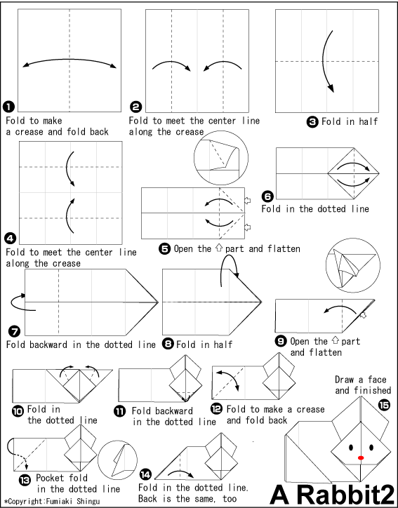 Rabbit 2 - Easy Origami instructions For Kids