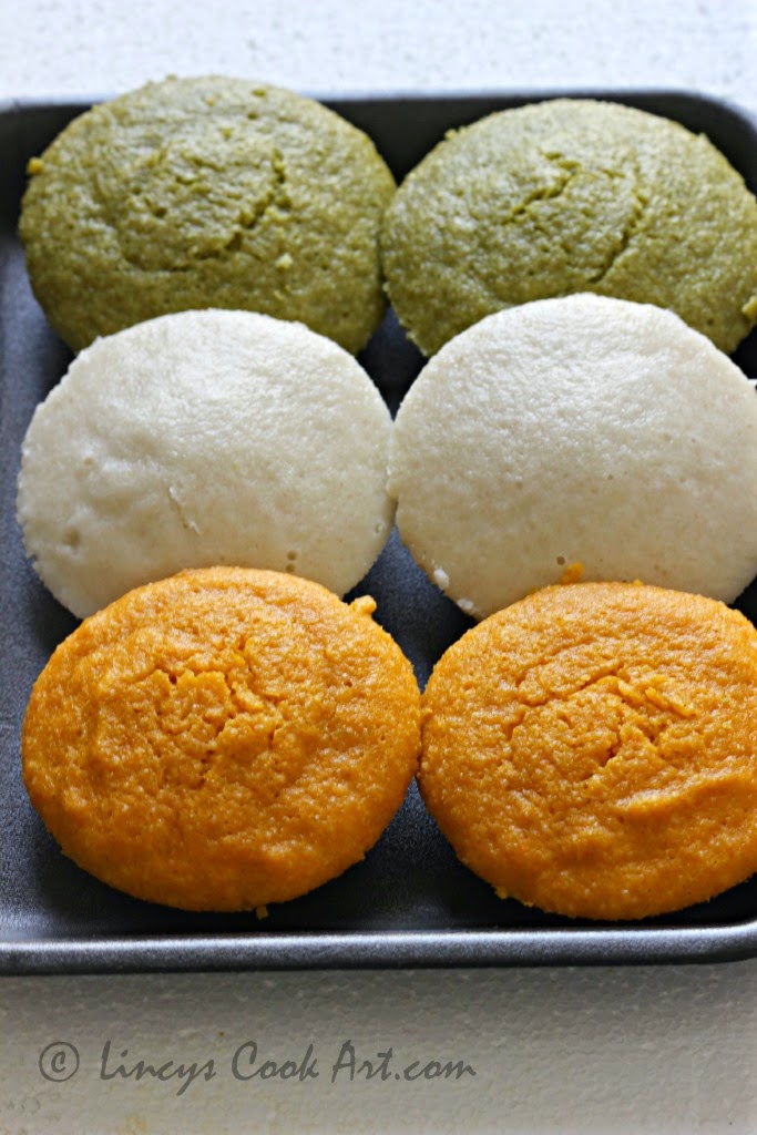 Tricolour Idli/ Trianga Idlis/ Healthy Idlis ~ Lincy's Cook Art