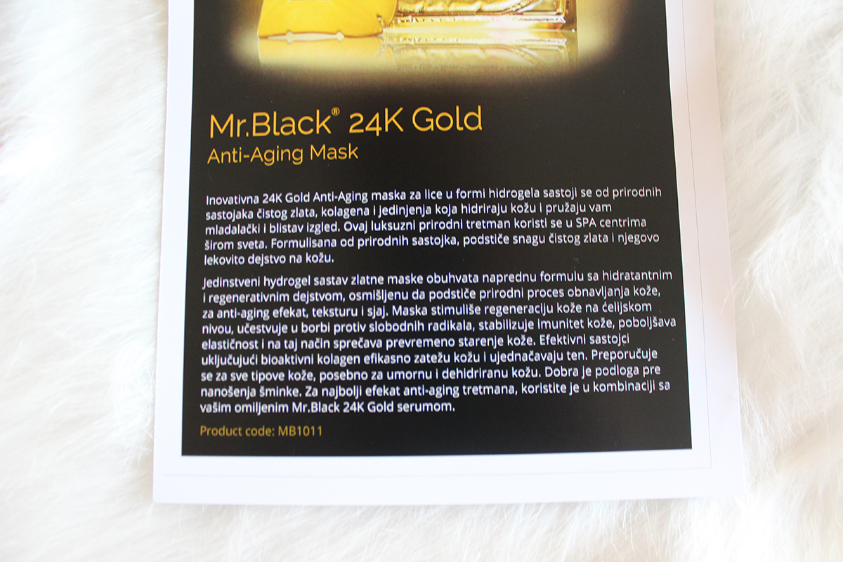 Recenzija: Mr. Black 24K Gold maska za lice i serum | Venoma Fashion Freak