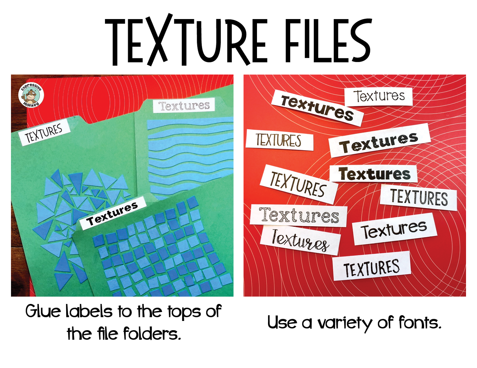 Texture Rubbing Idea: File Folder Texture Plate - Expressive Monkey