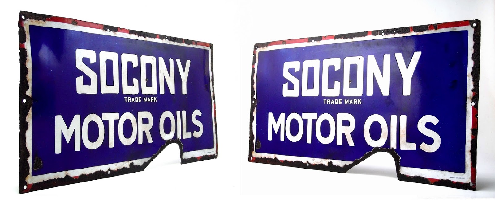 PATINA ANTIK: SOCONY MOTOR OILS ENAMEL SIGN