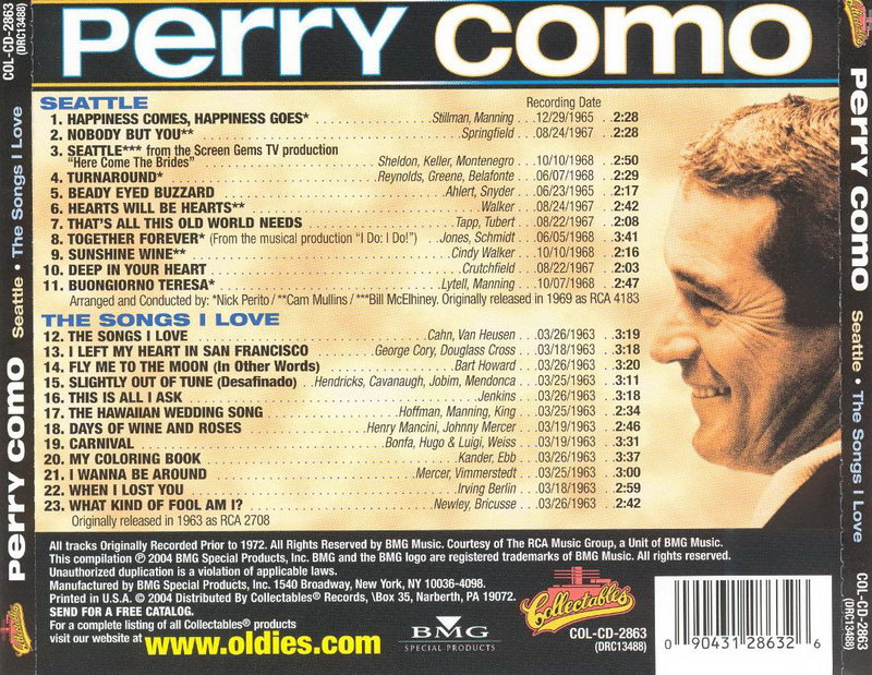 ENTRE MUSICA: PERRY COMO - Seattle + The songs I love