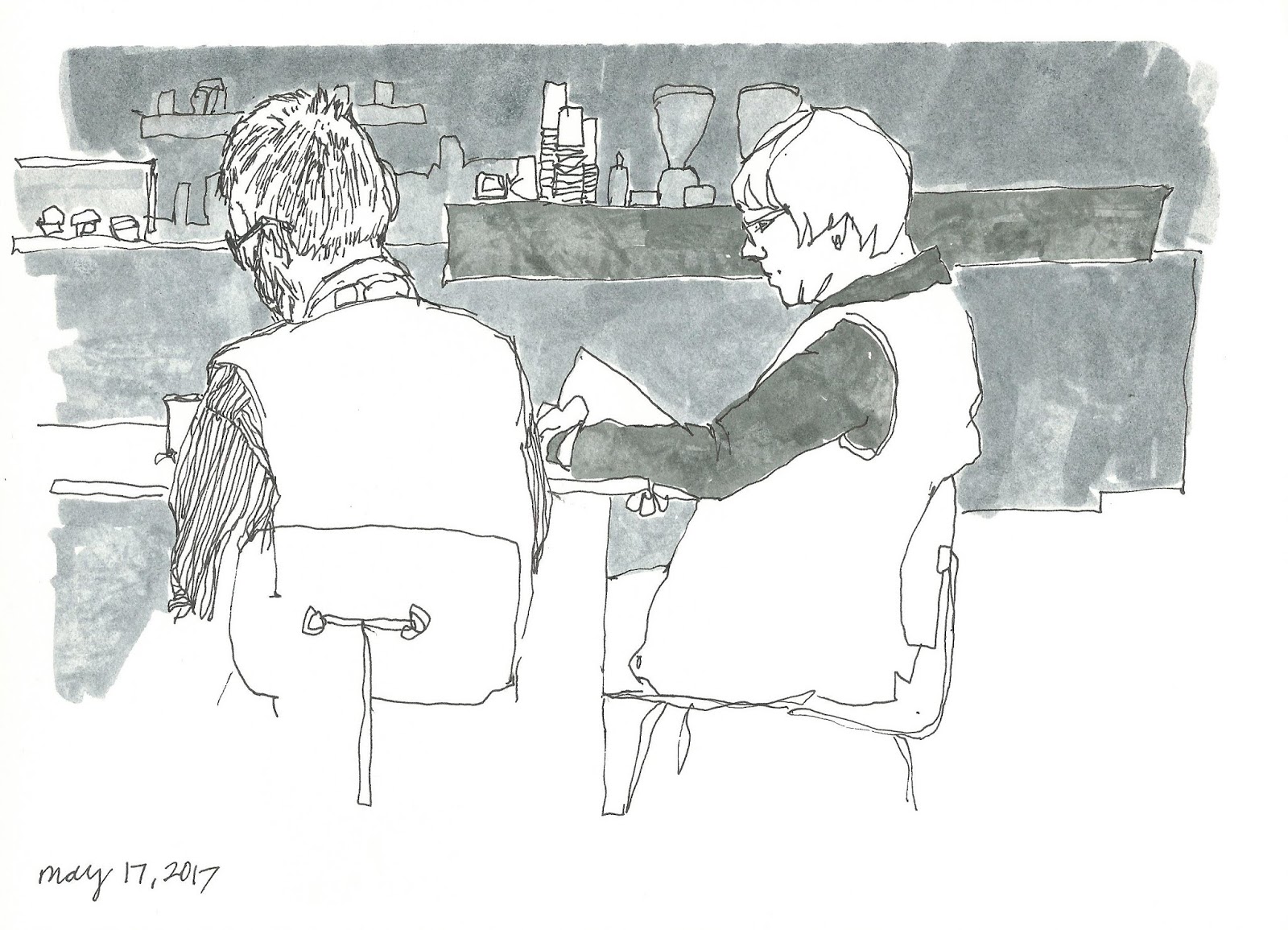 People Outside Drawing