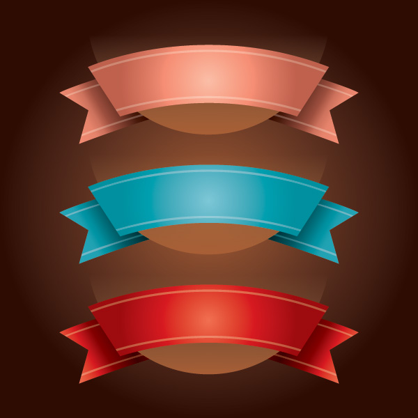 Template Coreldraw Ribbons vector - EIO ARTS