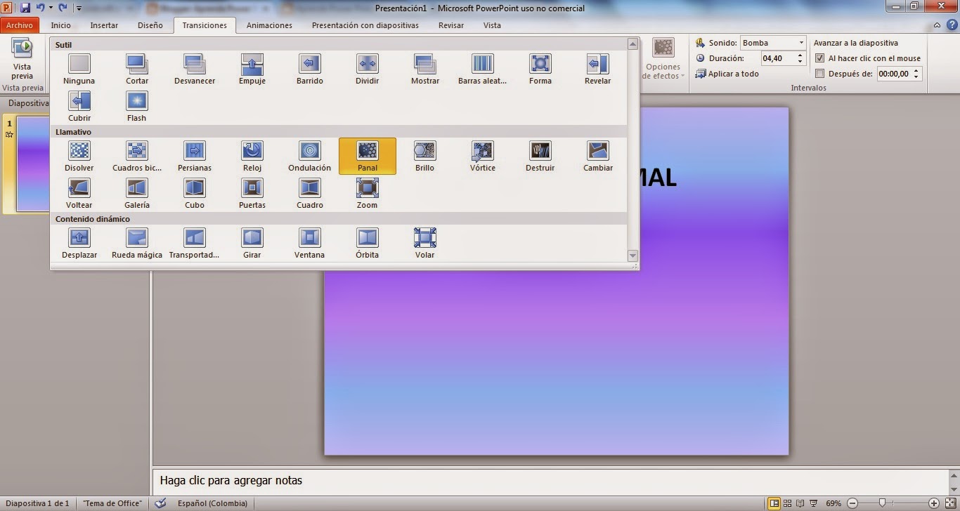 Aprenda Power Point: Transiciones