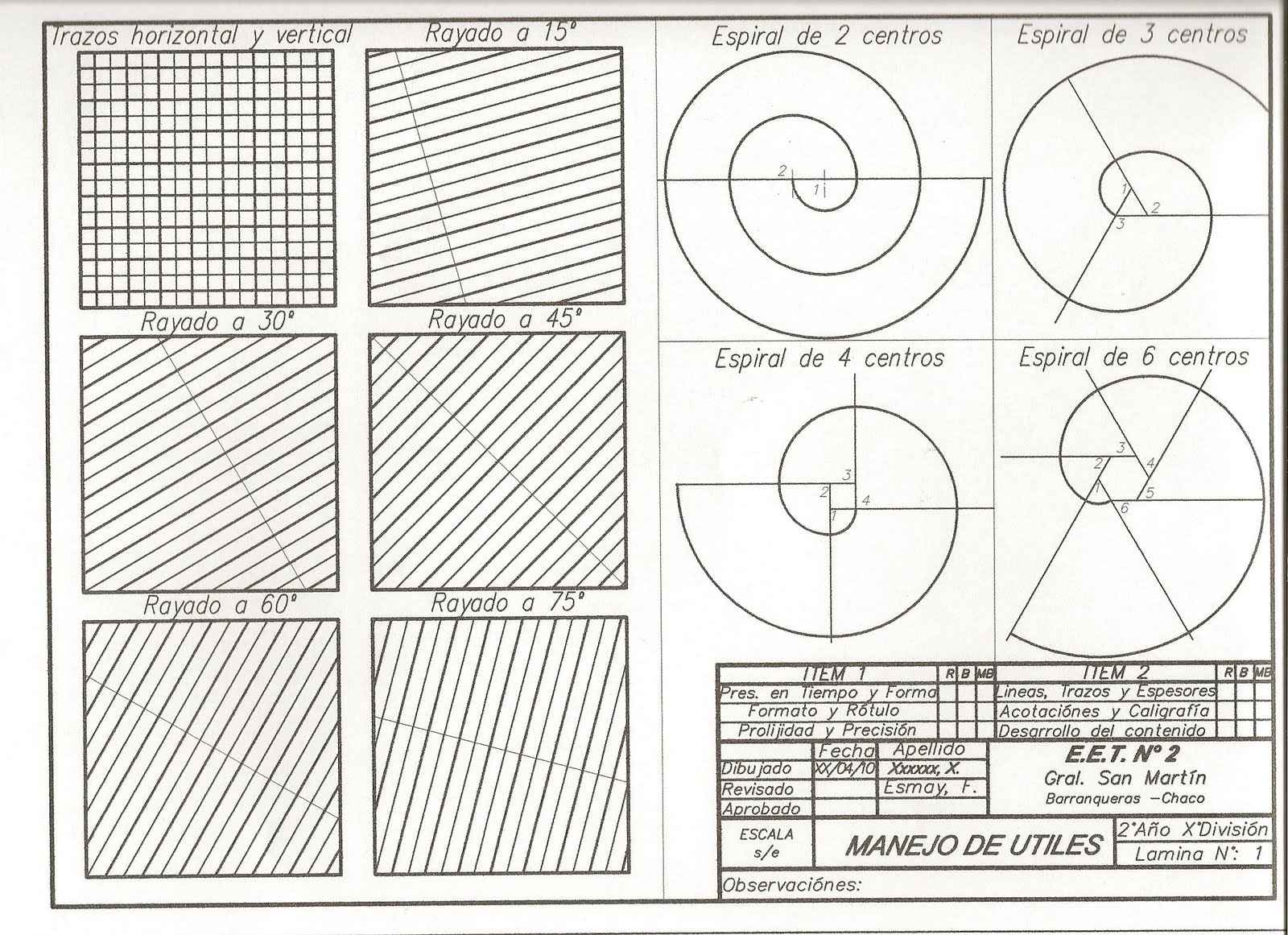 trazado de lineas | dibujo tecnico 123