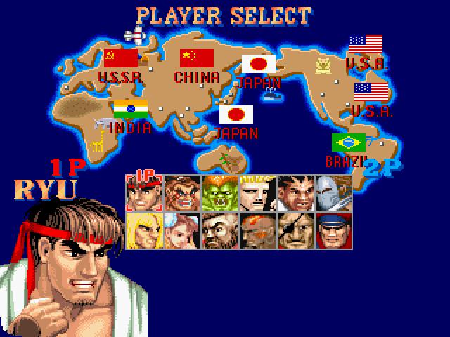 Street Fighter 2 Character Select Screen