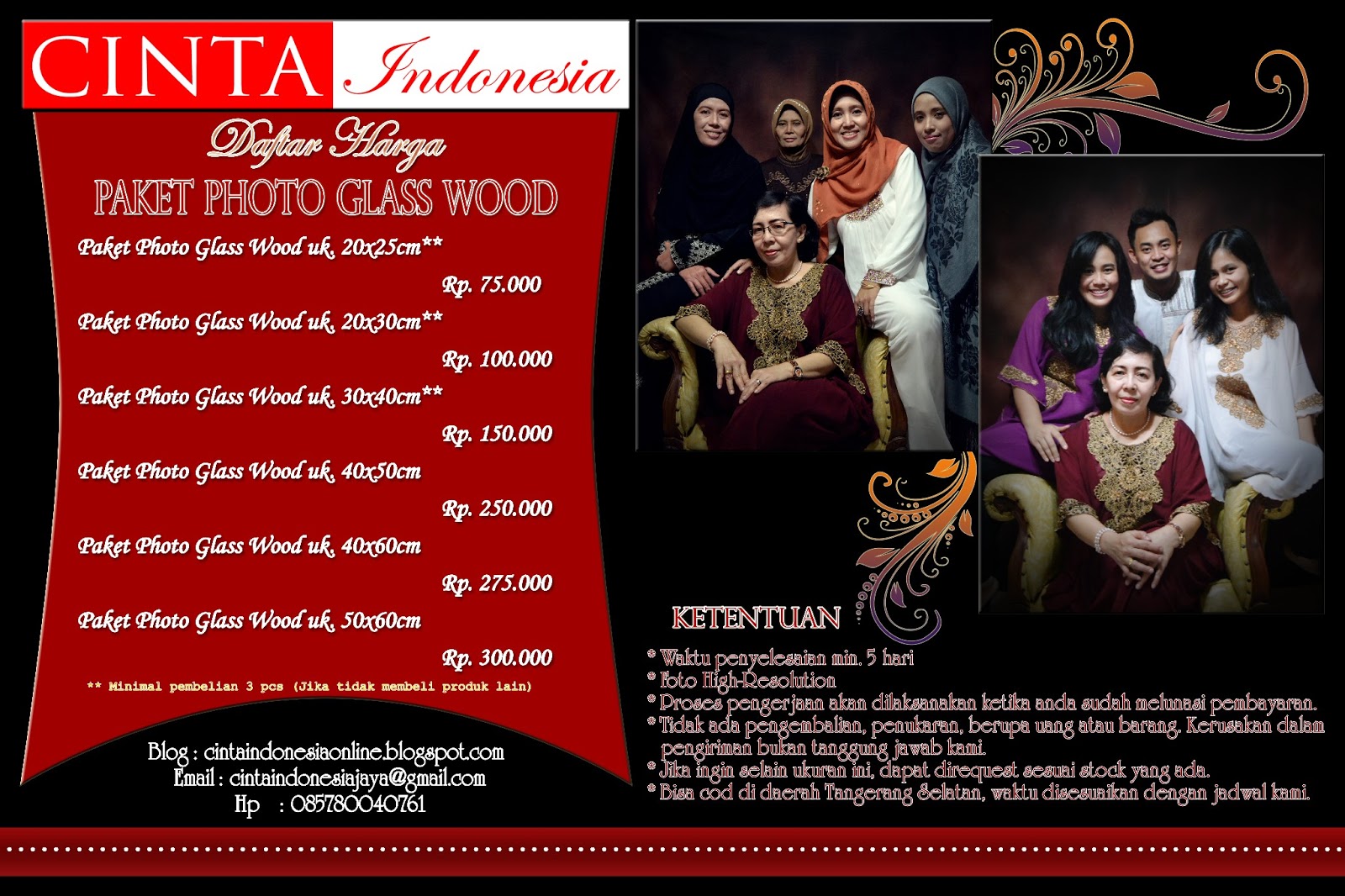Grosir Cinta Indonesia: Daftar Harga Paket Photo & Frame, Paket Kanvas ...