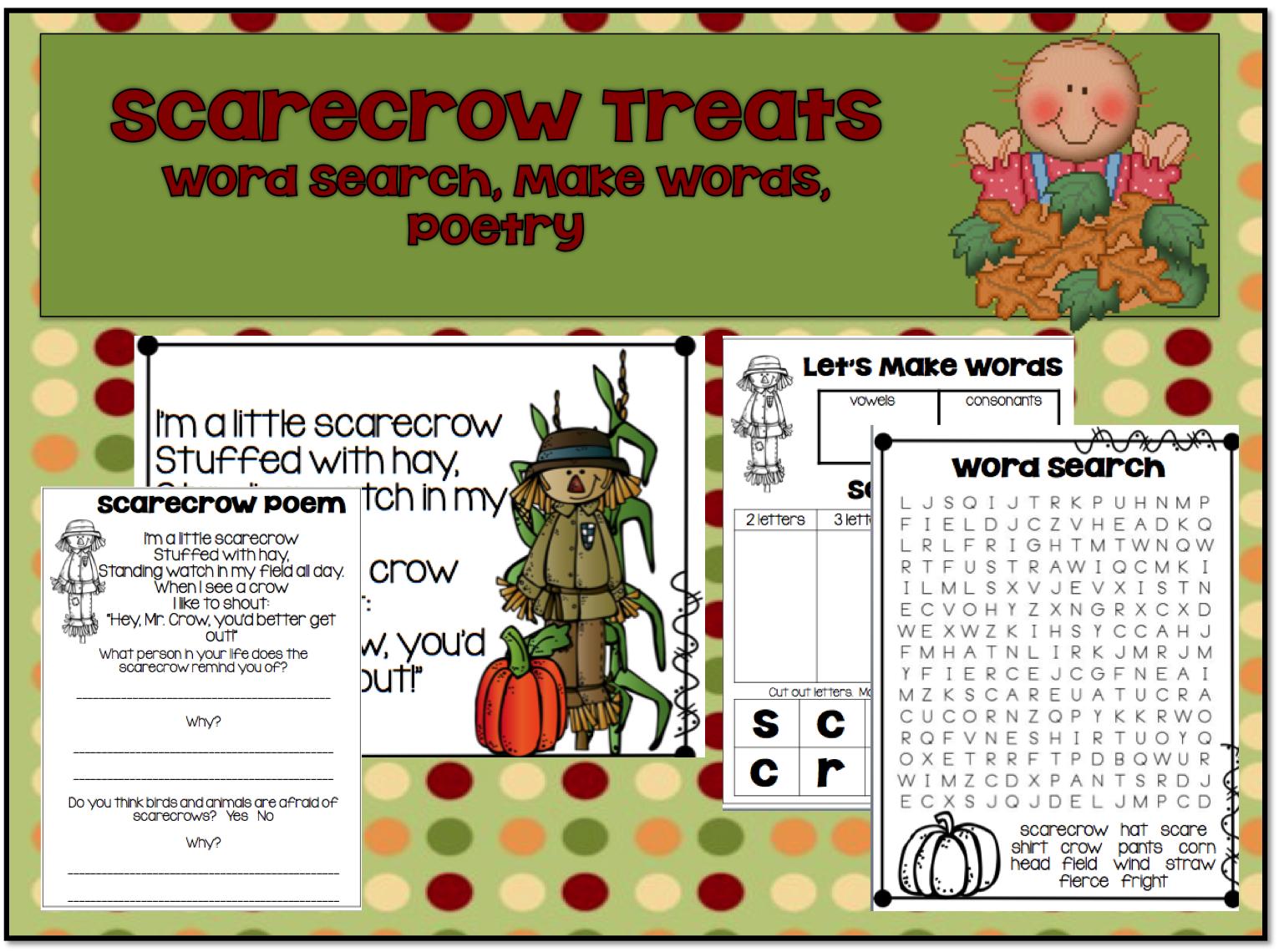 1st Grade Hip Hip Hooray!: Scarecrow Fun...Building Comprehension ...