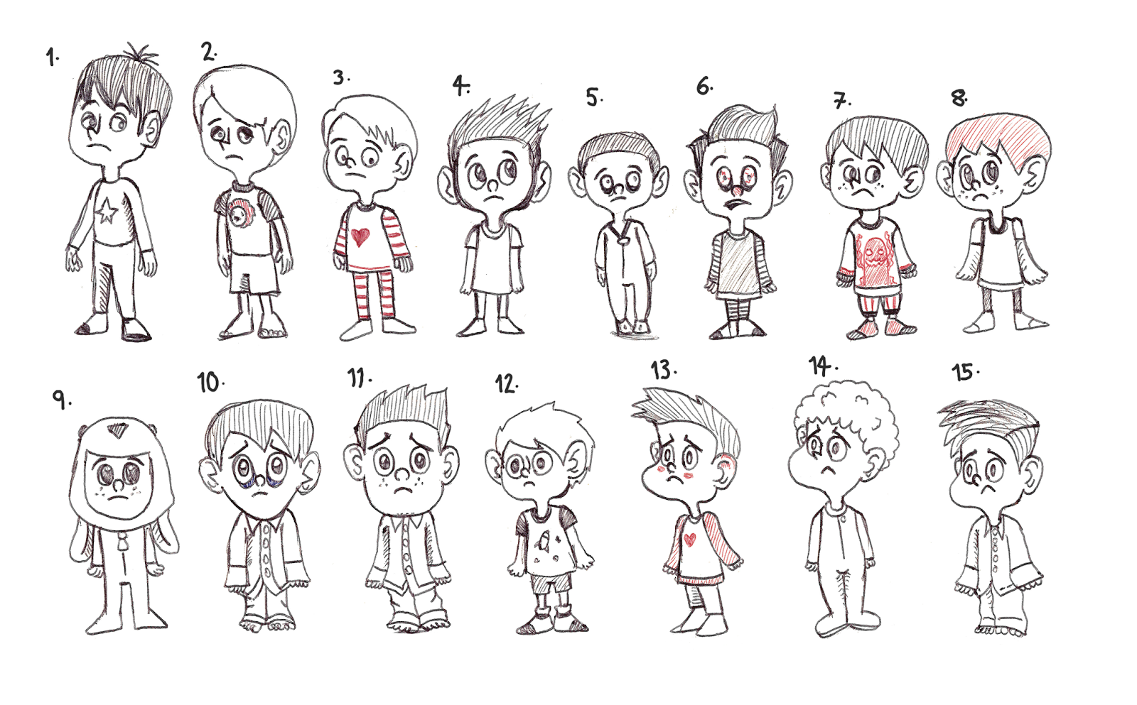 Charlie Serafini's Art Blog: Minor Project - Boy Thumbnails #1