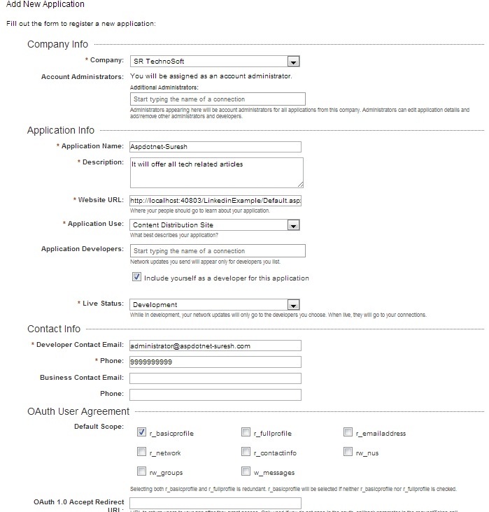 Adding Linkedin Login Button to Website using JavaScript API in Asp.net ...