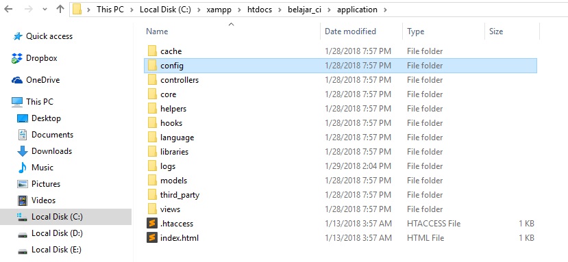 CodeIgniter Config Folder - ROBIANS BLOG CodeIgniter Config Folder - ROBIANS BLOG