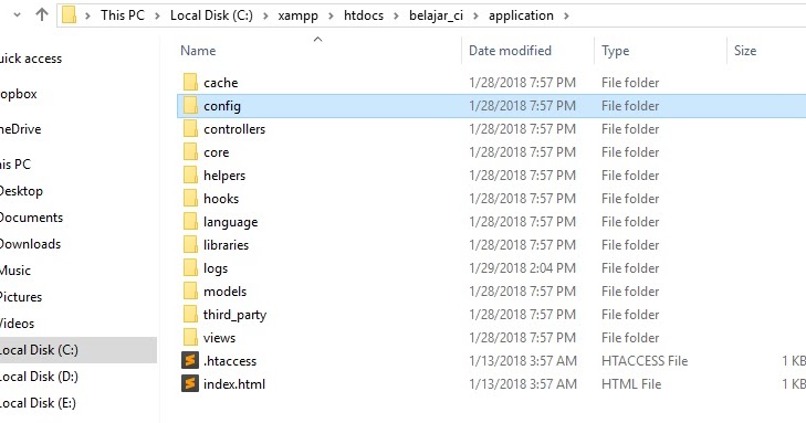 CodeIgniter Config Folder - ROBIANS BLOG