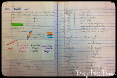 Busy Miss Beebe: 2014-2015 Geometry INB Unit 3 (Lines & Angles)
