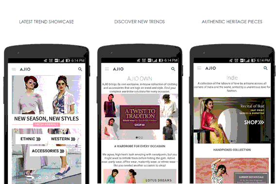 AJIO Online Shopping App For Android - Share your Application