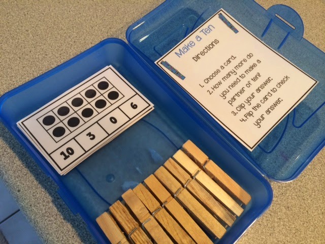 Second Grade Shoppe: Make a Ten / Ten Frame Clip Cards