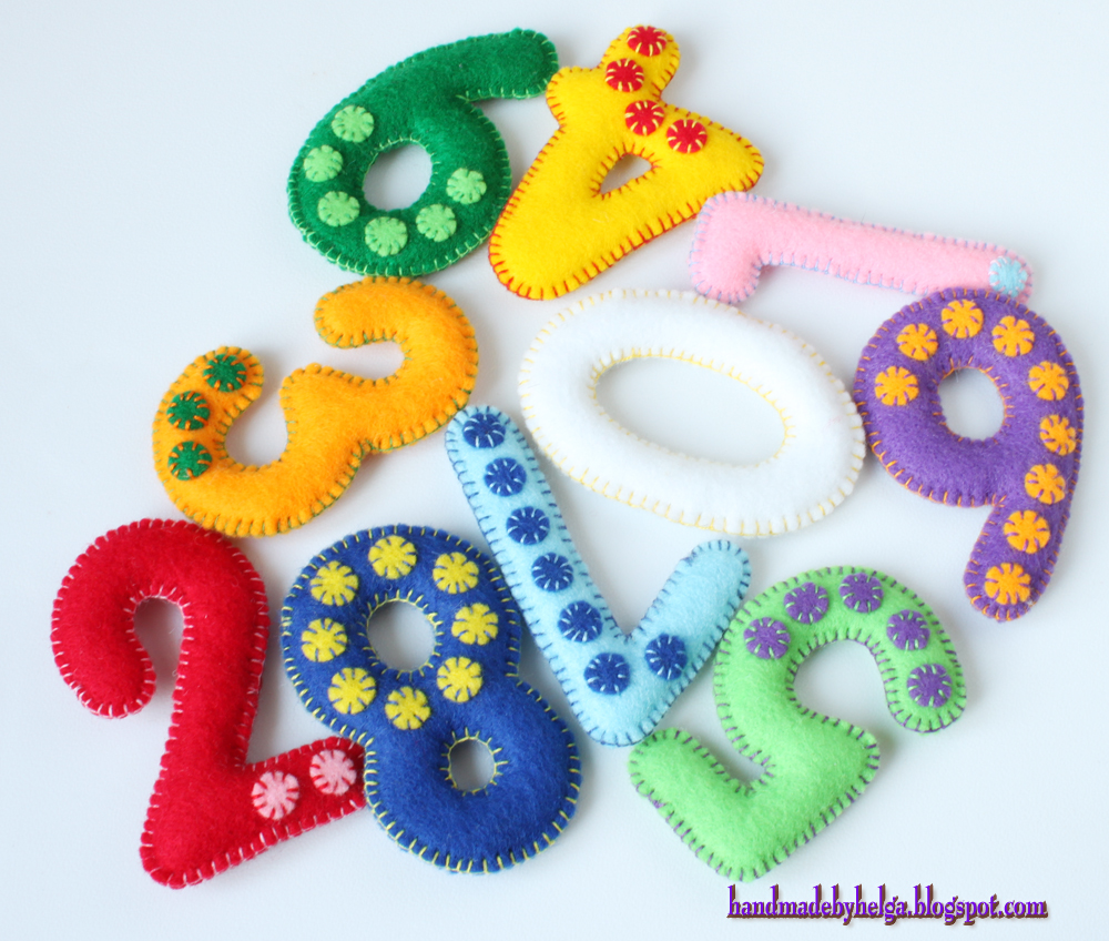 Handmade by Helga: Colorful felt numbers