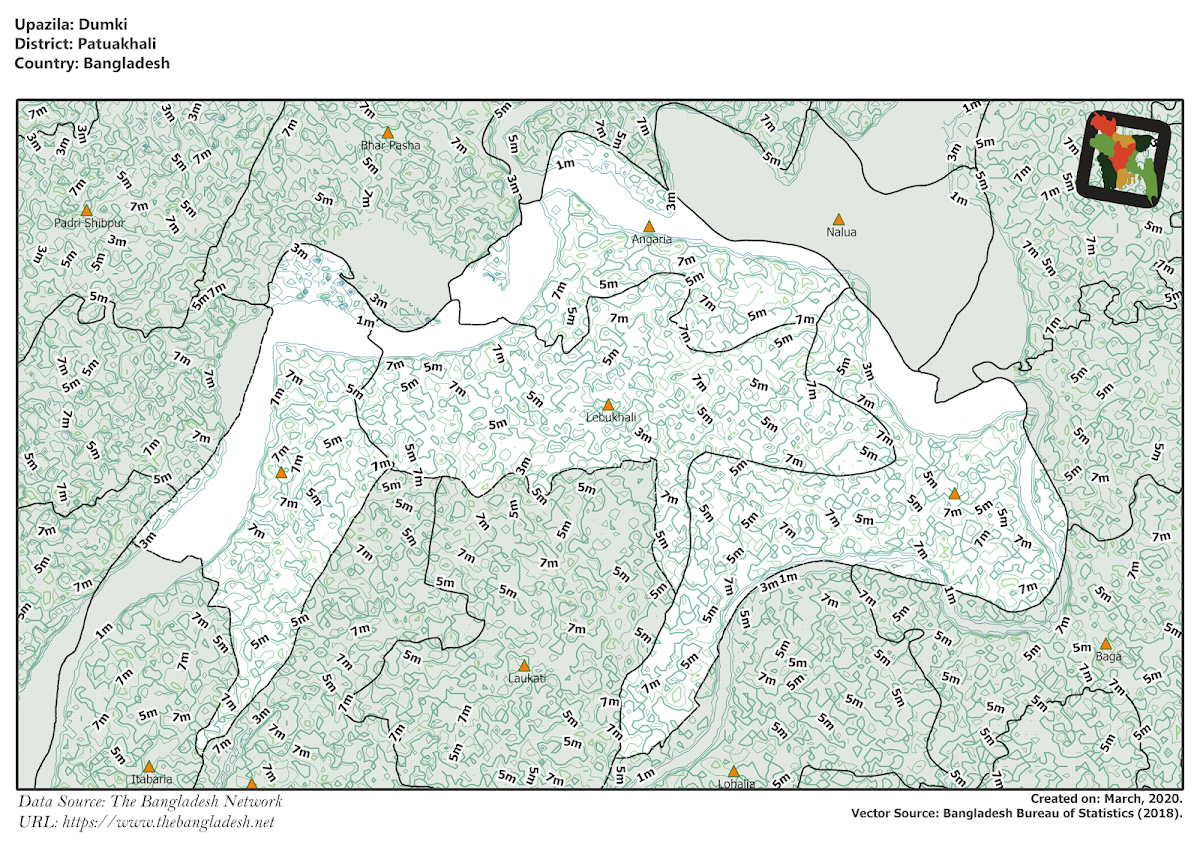 Mouza & Land Use Maps of Dumki Upazila, Patuakhali, Bangladesh ...