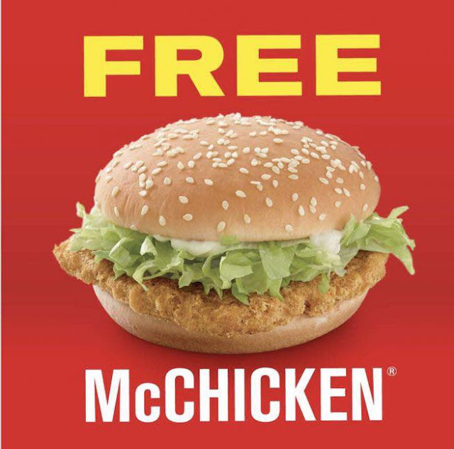 McDonald's 免费派送McChicken Burger