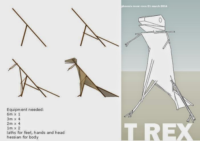 Ropes and Poles: Pioneered T Rex Sculpture