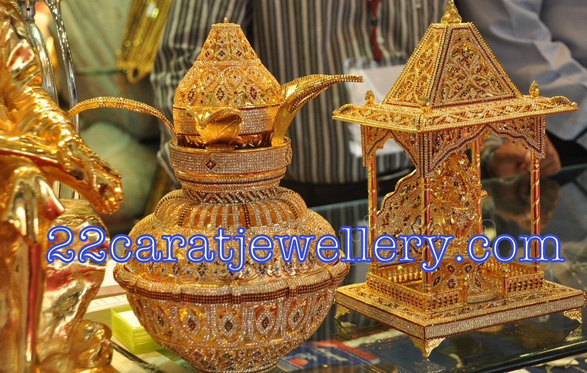 Beautiful Diamond God Divine Utensils(Kalasham and Gopuram) - Jewellery ...