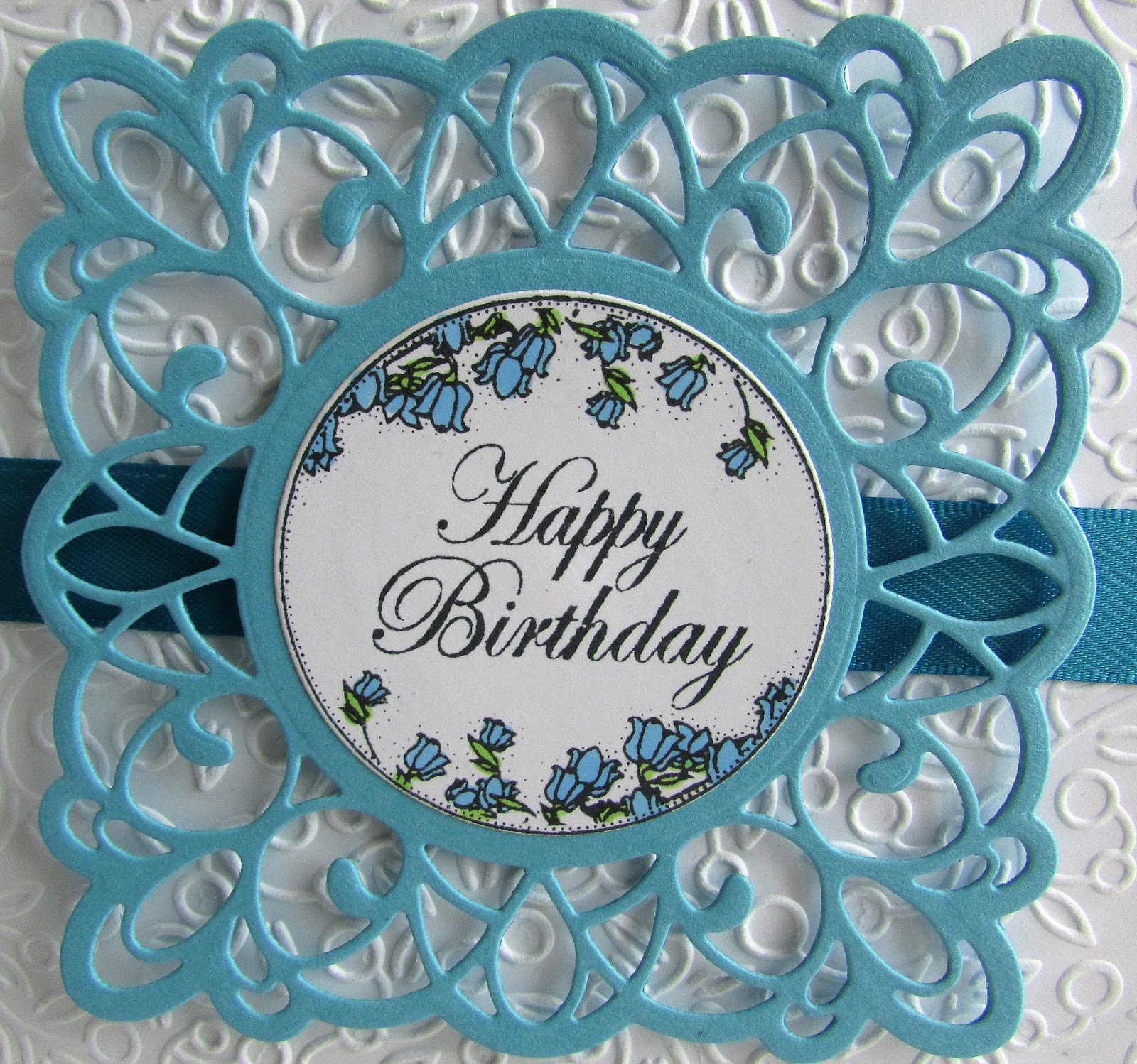 Lizzies craft space: Blue Birthday card
