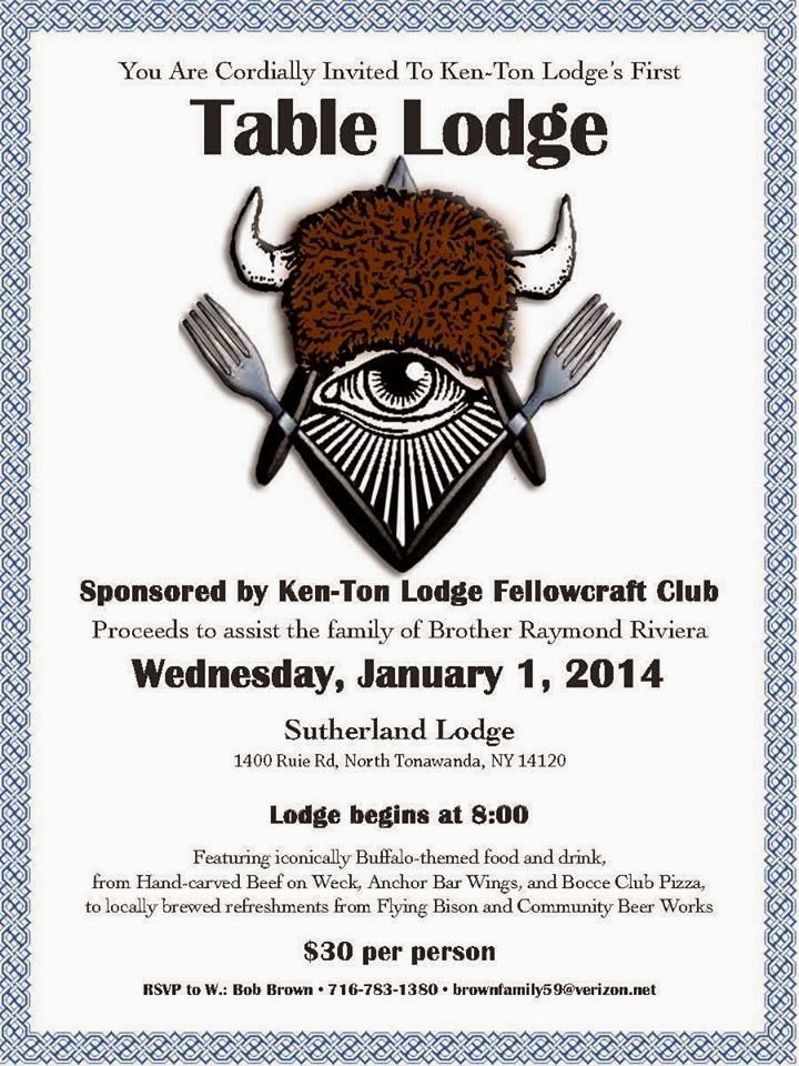 Harmonie Lodge No. 699 : Ken-Ton Lodge No. 1186 - First Buffalo Table ...