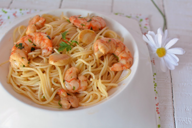 La cocina de Vifran: Espagueti con gambas al ajillo
