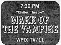 D R E W • F R I E D M A N: Chiller Theatre TV Guide ads
