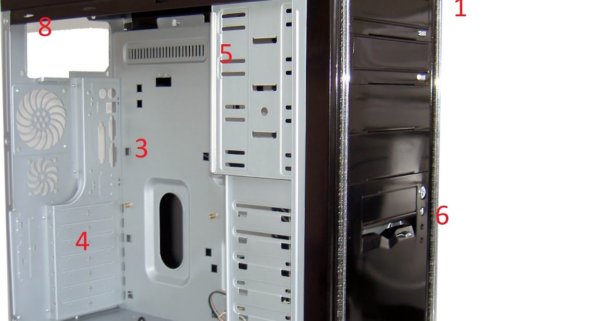 Montaje mantenimiento de equipos: Partes de una caja de un ordenador