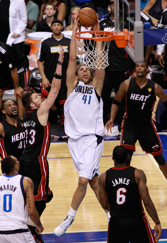 You Got Dunked On: 2011 NBA Finals: Dirk Nowitzki Baseline Dunk vs Heat ...