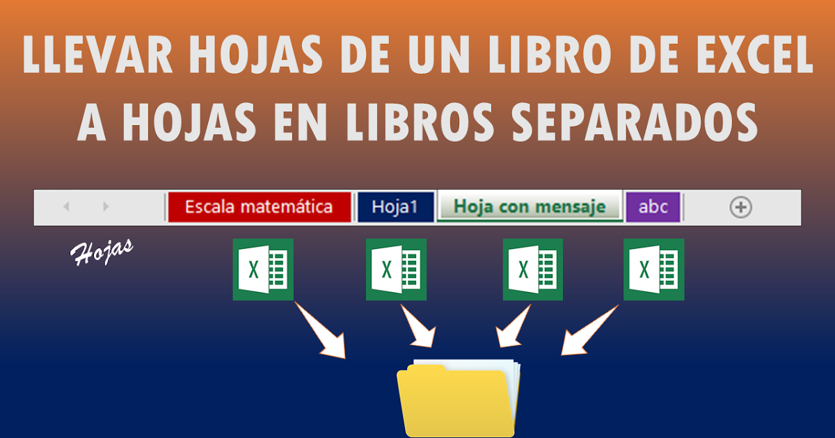 WWW.YOUTUBE.COM/c/excelhechofacil: Llevar hojas de un libro de Excel a hojas en libros separados