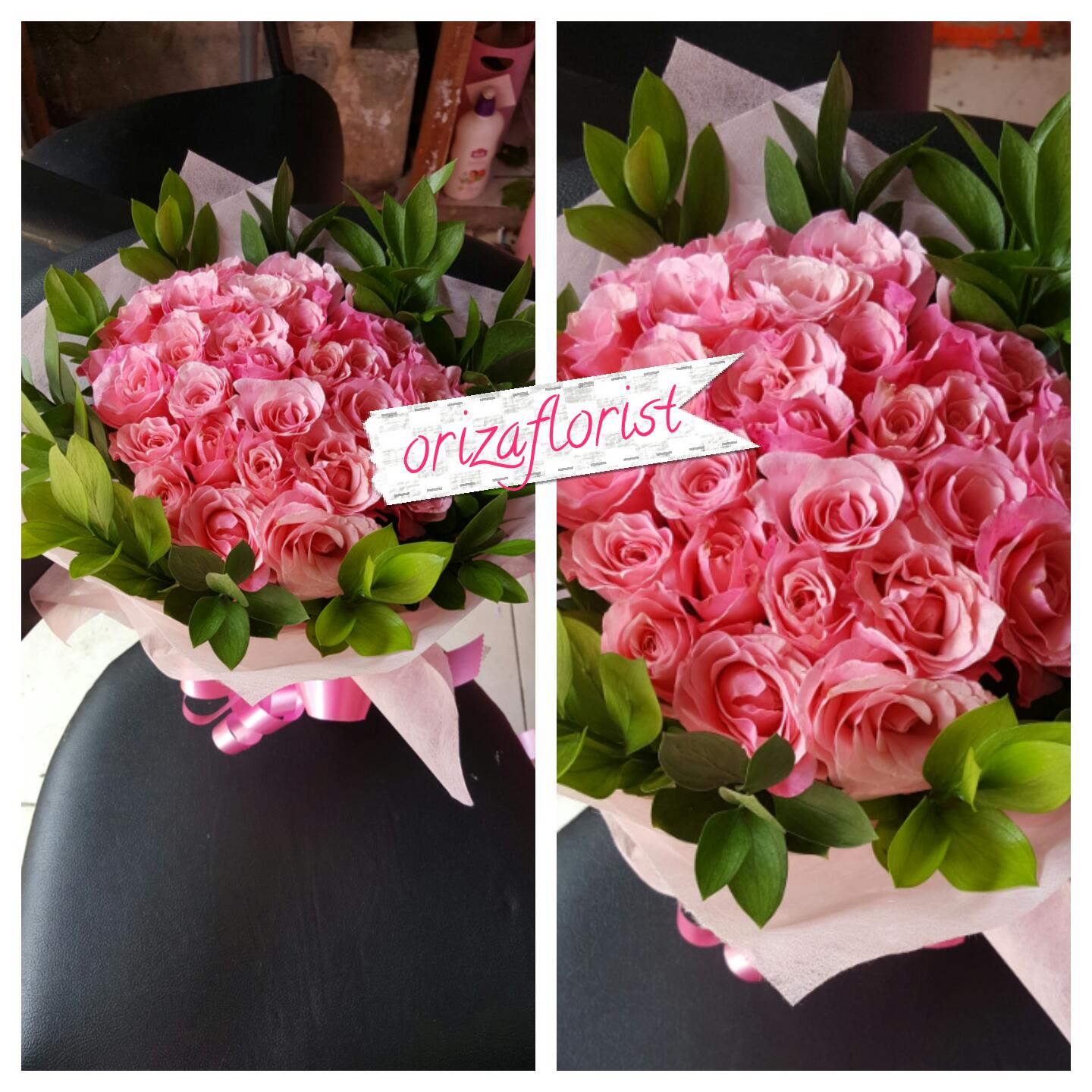 Hand Bouquet Mawar Pink 1607311657 | ORIZA FLORIST