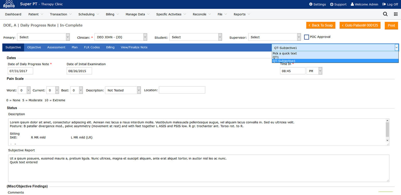Physical Therapy EMR Software