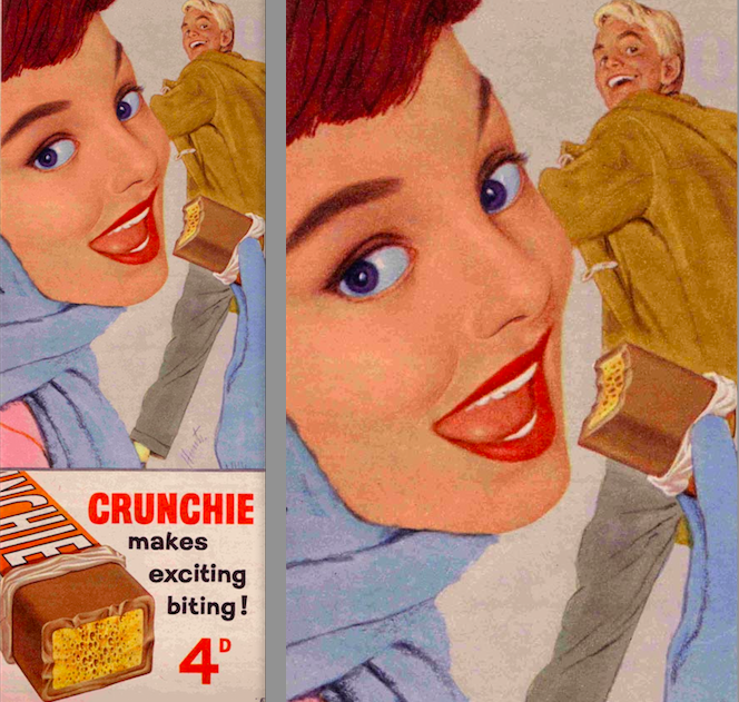 copyranter: The Ridiculously Phallic Crunchie Ads of the 1950s.
