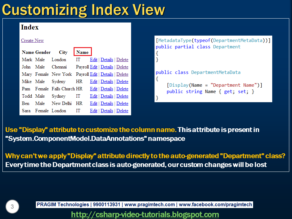 Sql server, .net and c# video tutorial: Part 26 - Customizing the auto ... Sql server, .net and c# video tutorial: Part 26 - Customizing the auto ...