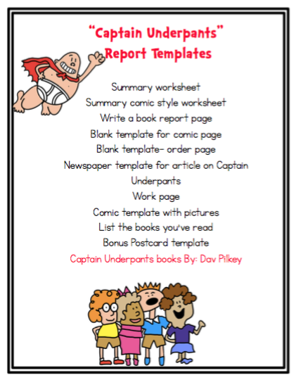 Captain Underpants Writing Templates (2nd-4th grade) ~ Preschool Printables