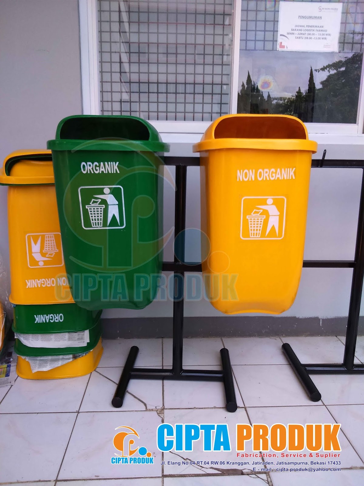 Tong Sampah Fiber: Tong Sampah Doble / Tong Sampah 2 in 1