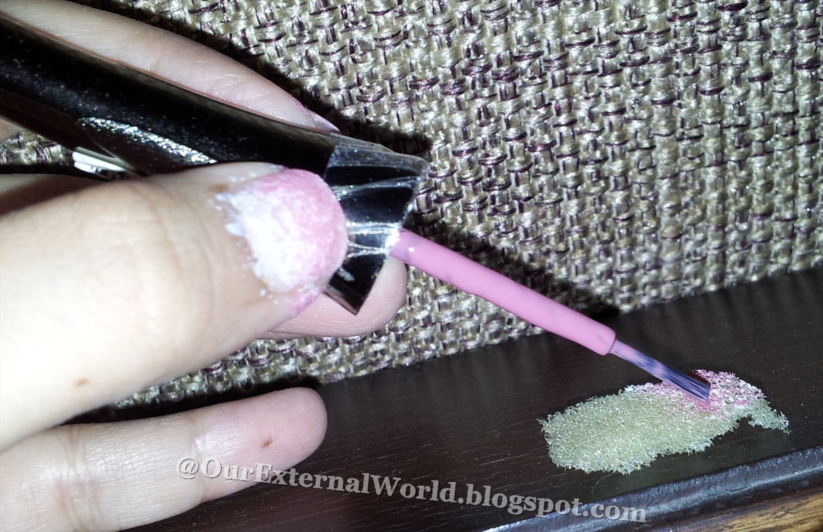 Sponging Nail Art - Soft Pink - tutorial