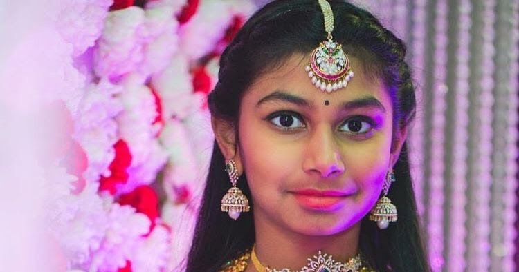 Small Girl in Floral Peacock Haram - Jewellery Designs