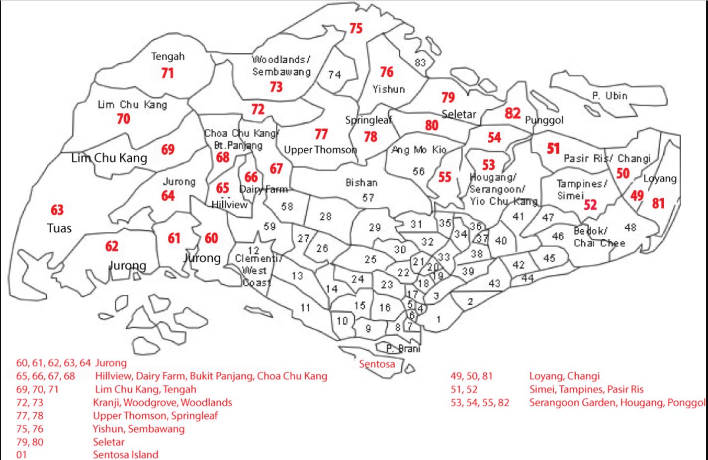 Daniel Choy Singapore Postal Codes And District Relation