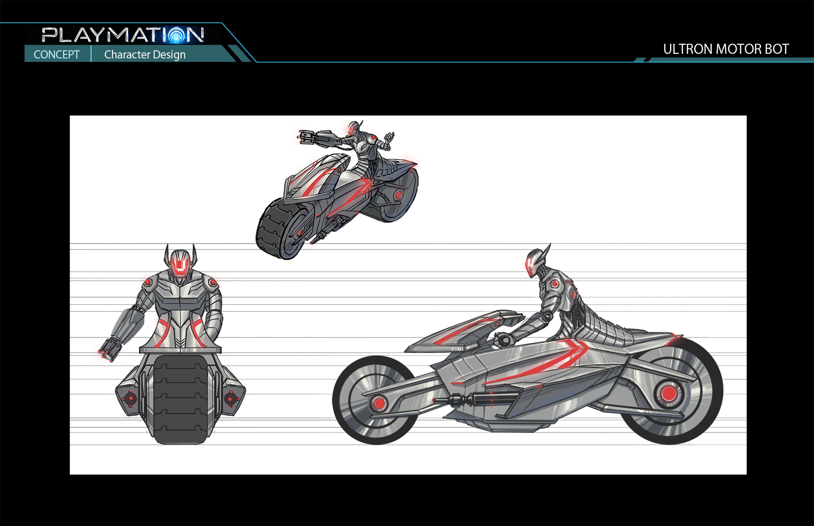 Art of Justin Cho: PLAYMATION_Marvel's Avengers_Ultron bot Concepts