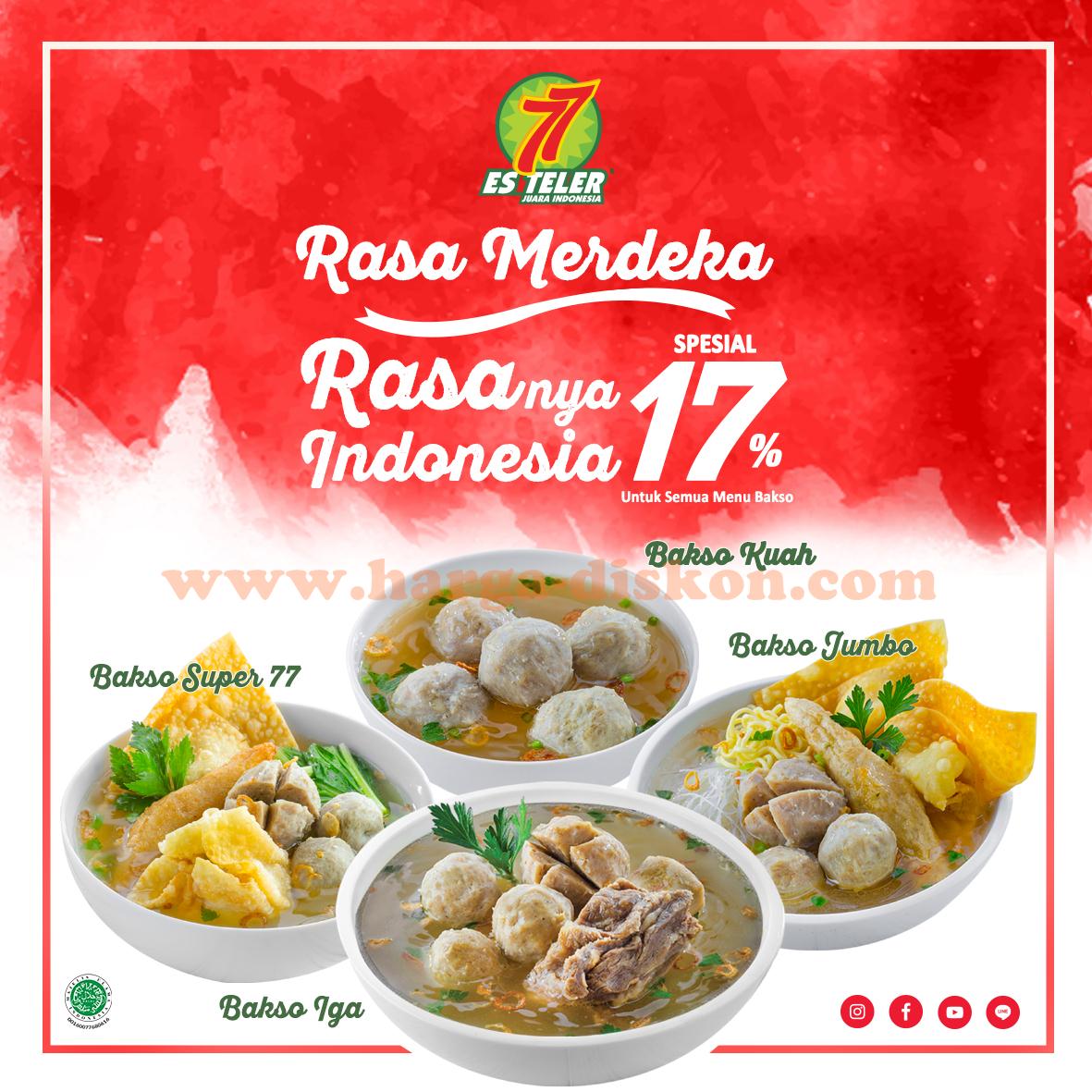 Promo ES TELER 77 Terbaru Diskon 17% Semua Menu Bakso