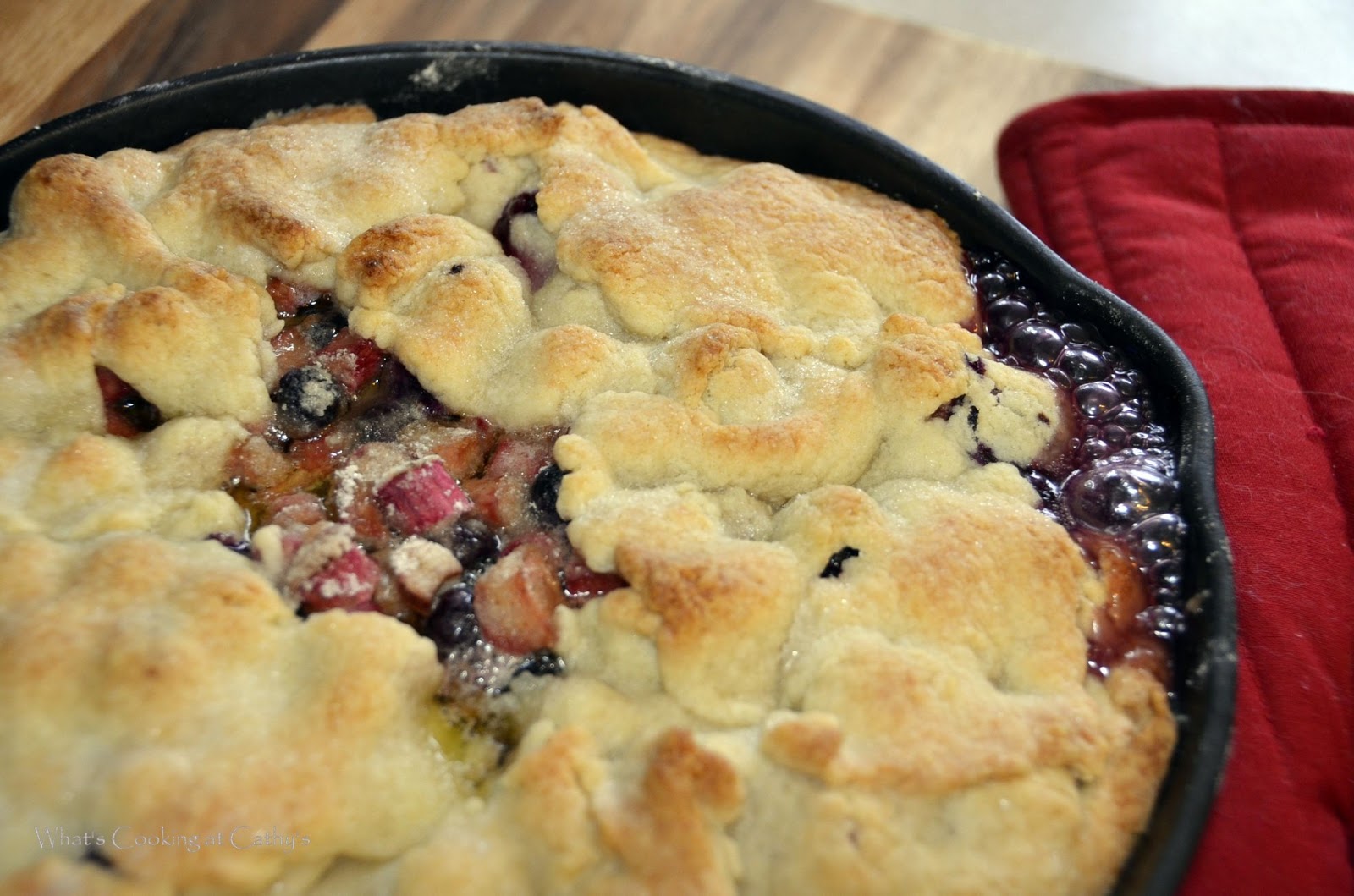 Rhubarb Blueberry Skillet Pie